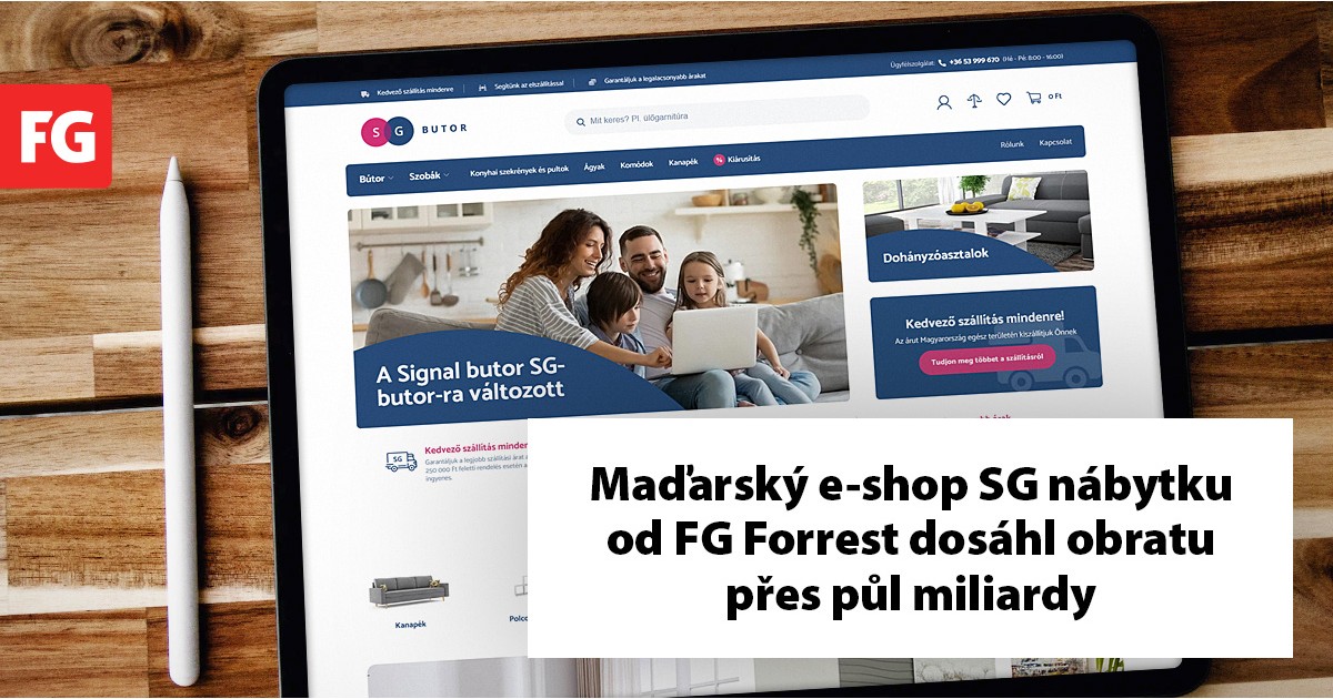 Maďarský e-shop SG nábytku od FG Forrest dosáhl obratu přes půl miliardy